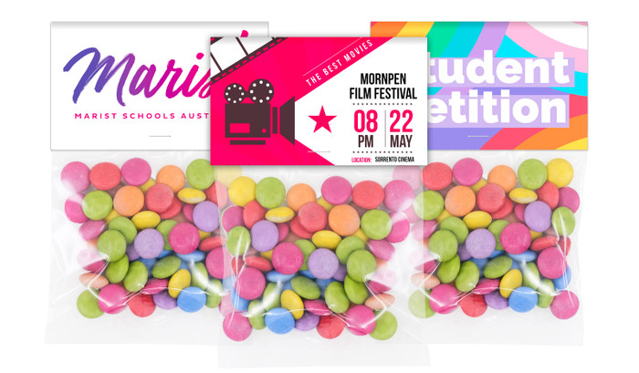 Custom Smarties Lolly Bag With Topper