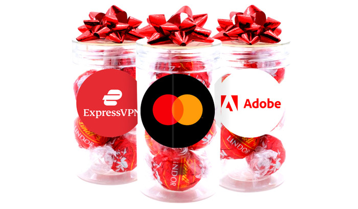 Branded Long Lolly Jar With Lindt Lindor Balls