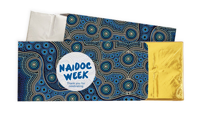 Blue National NAIDOC Week Personalised Chocolate Bar In A Box