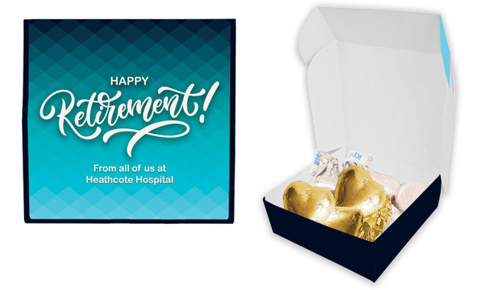 Blue Pattern Retirement Personalised Hugs And Kisses Box