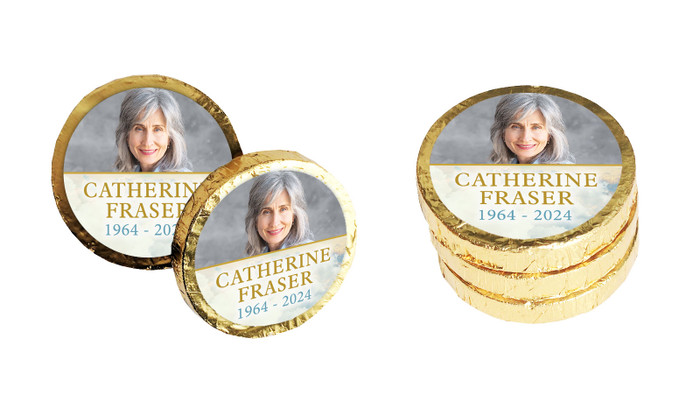 Clouds Funeral Custom Chocolate Coin