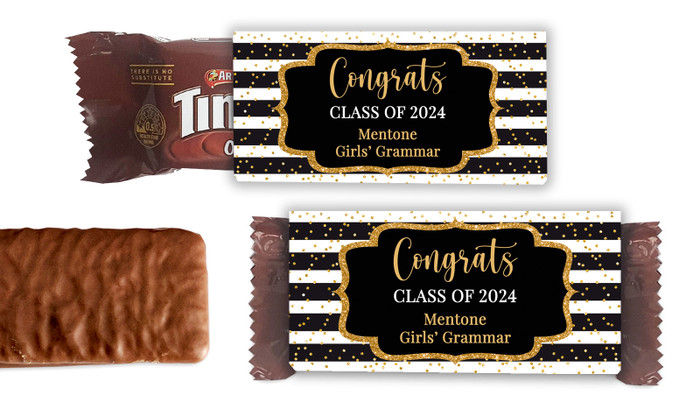 Confetti Stripe Personalised Graduation Tim Tam Biscuits