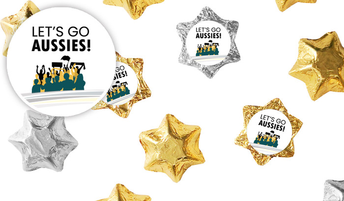 Go Aussies Australian Sports Foil Chocolate Stars