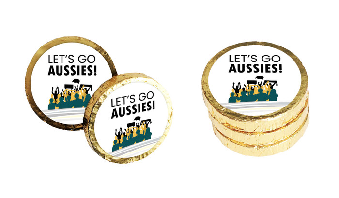 Go Aussies Australian Sports Custom Chocolate Coin