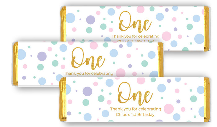 Pastel Dots Personalised Birthday Cadbury Chocolate Bar