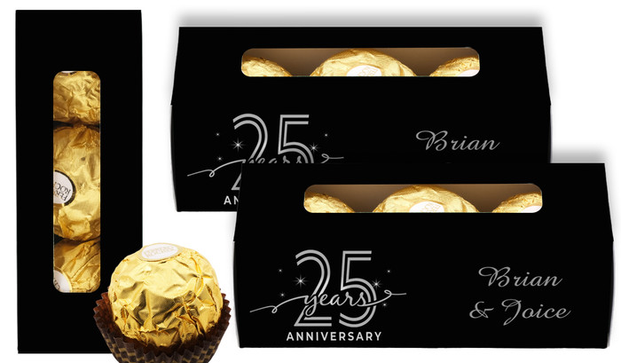 Big Number Silver Anniversary Personalised Ferrero Rocher Gift Box