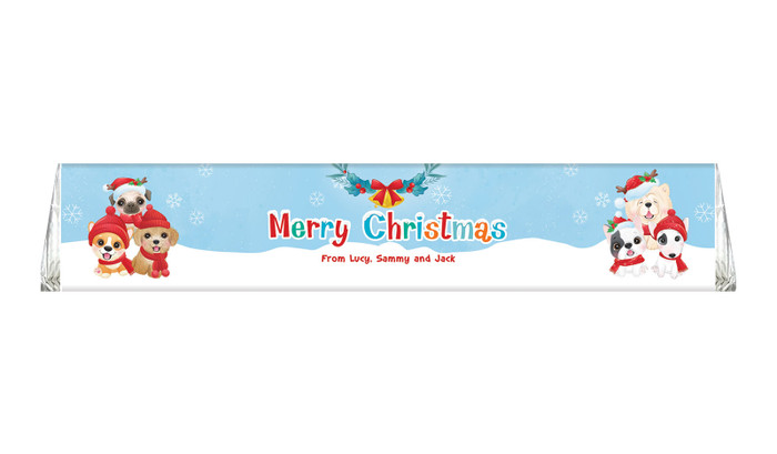 Christmas Puppies Personalised Christmas Large Toblerone Chocolates 100g