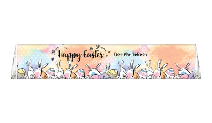 Rainbow Bunnies Personalised Large Toblerone Bar 100g