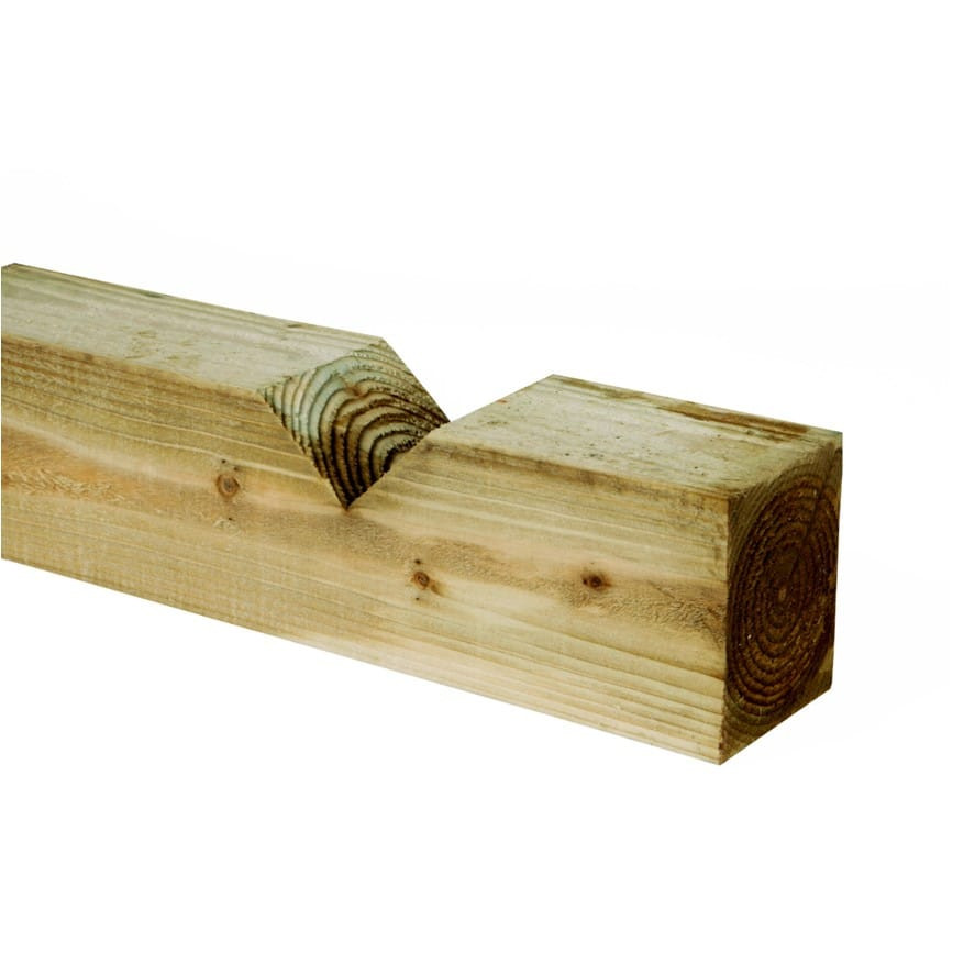 Notched Timber Post 2400 x 125 x 75mm Treated
