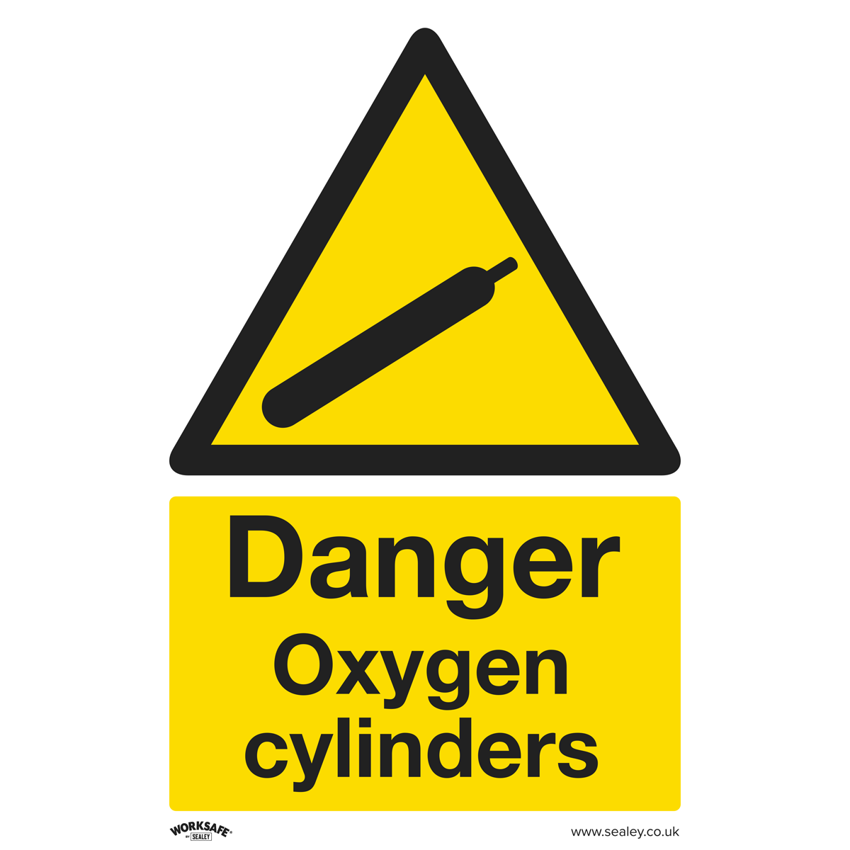 Warning Safety Sign - Danger Oxygen Cylinders - Self-Adhesive Vinyl ...