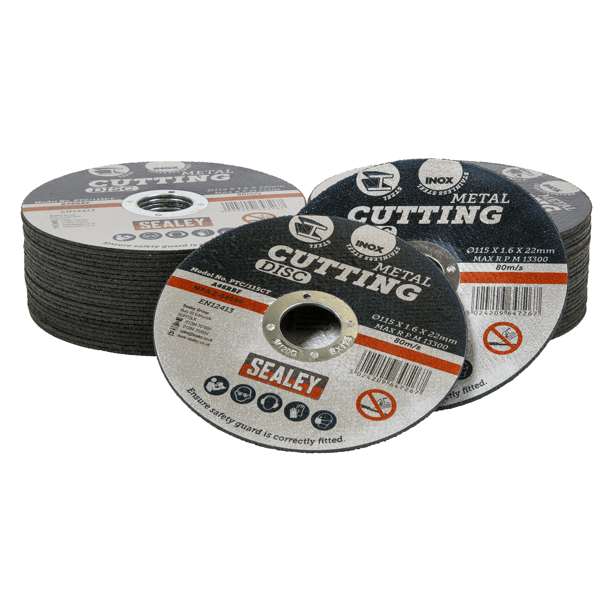Sealey Cutting Disc Pack of 50 Â¯115 x 1.6mm Â¯22mm Bore - OCL Direct