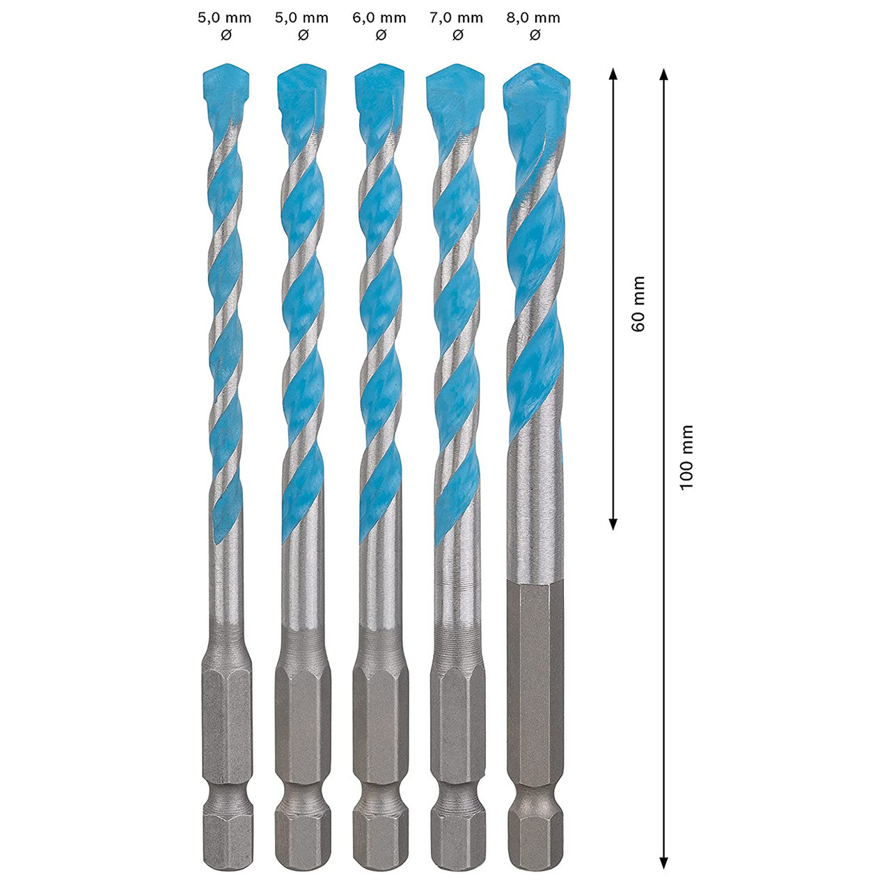 Bosch 2608900586 Expert HEX-9 Multi Construction Drill Bit Set 5.5mm ...