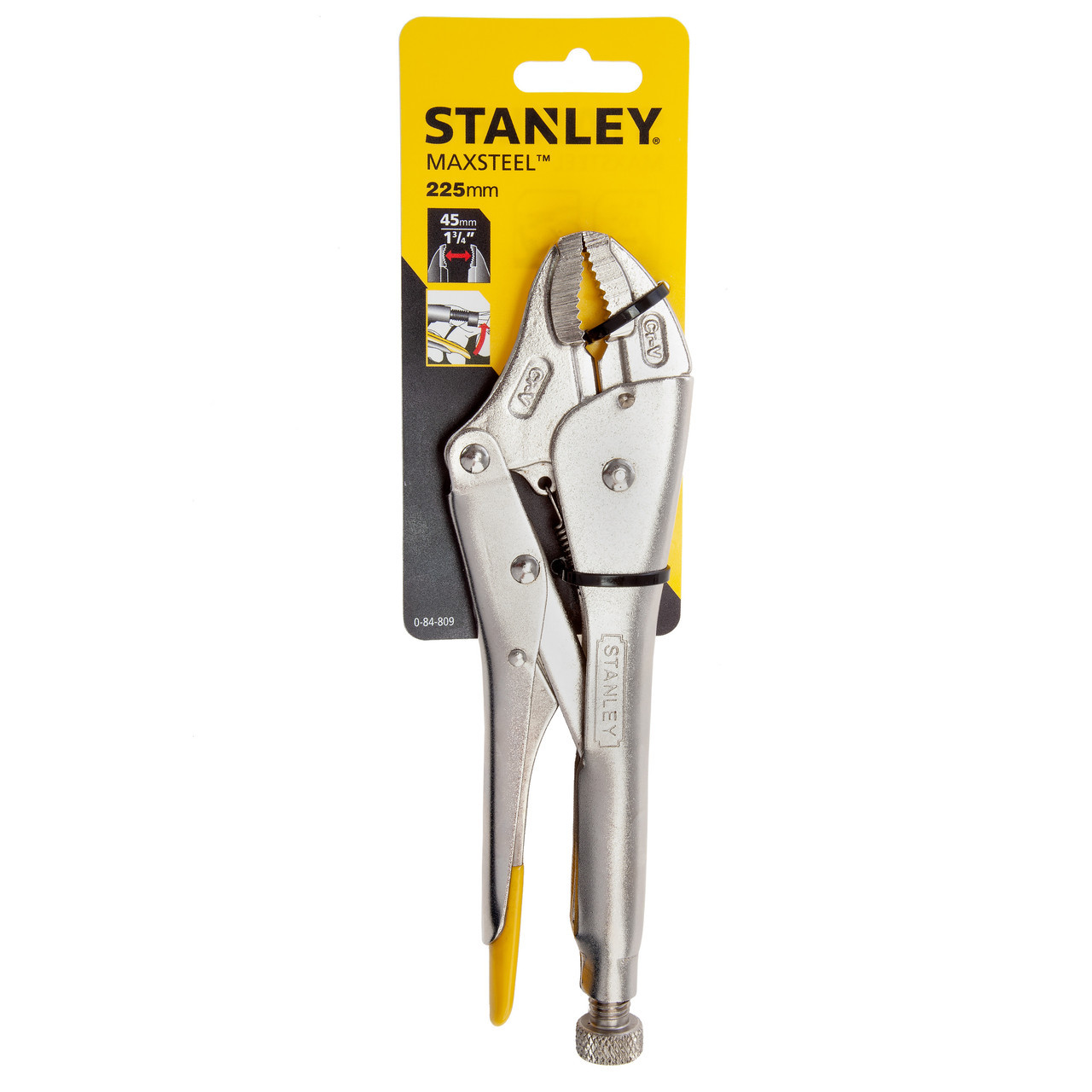 Stanley 0-84-809 MaxSteel Locking Pliers Curved Jaw 225mm