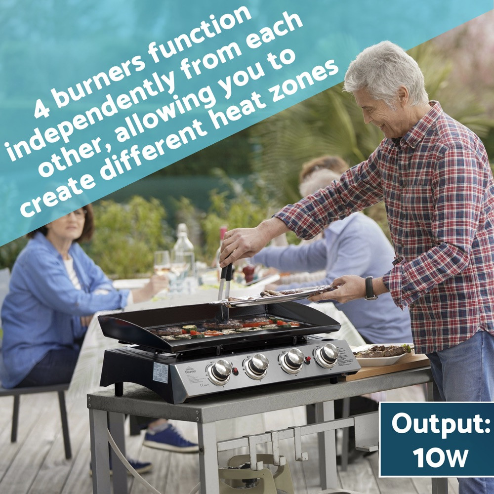 Sealey Dellonda 4 Burner Portable Gas Plancha 10kW BBQ Griddle ...