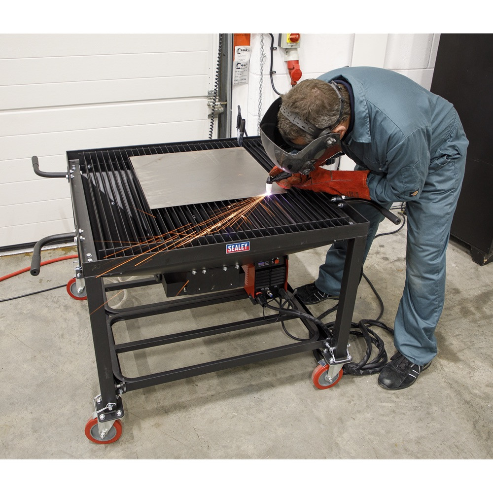 Sealey Plasma Cutting Table/Workbench - Adjustable Height with Castor ...