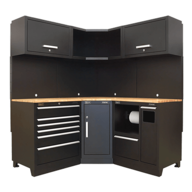 Sealey Premier APMSCOMBO6W 1.71m Corner Storage System - Hardwood Worktop