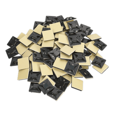 Self-Adhesive Cable Tie Mount 25 x 25mm Black Pack of 100 (CTM2525B)
