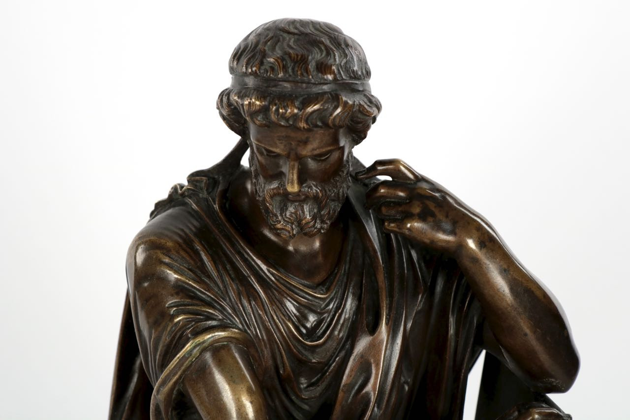 Bronze Sculpture of Zeno of Elea by Eugene Laurent (French, 1832-98)