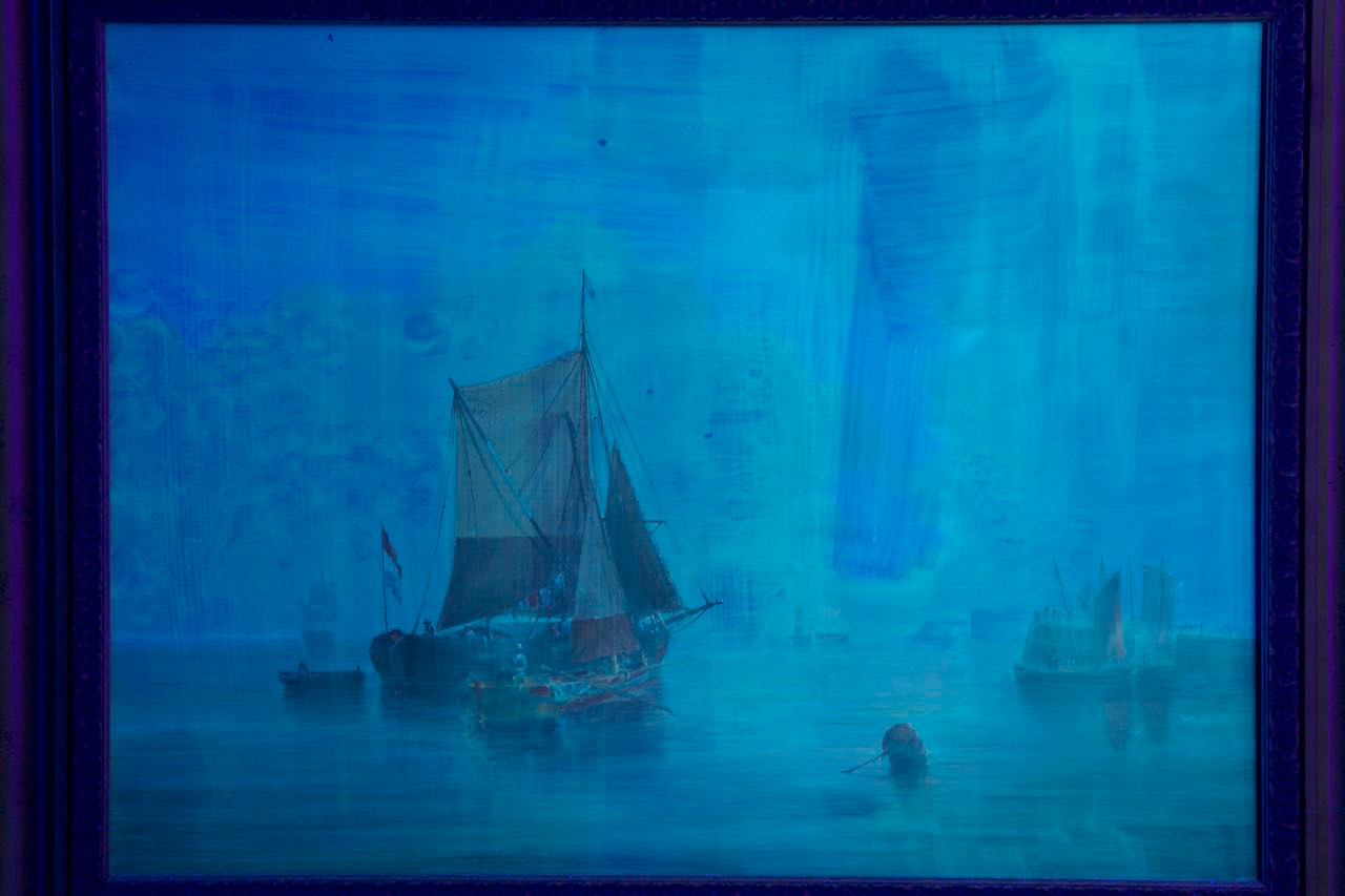 Jean Michel Laurent Painting "Fishing Vessels along Coast"