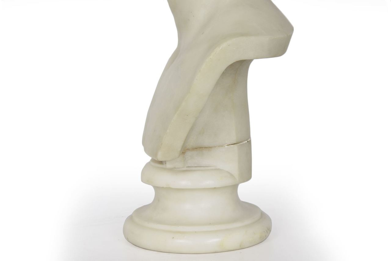 “Young Octavius” Grand Tour Marble Bust of Caesar Augustus, 19th Century