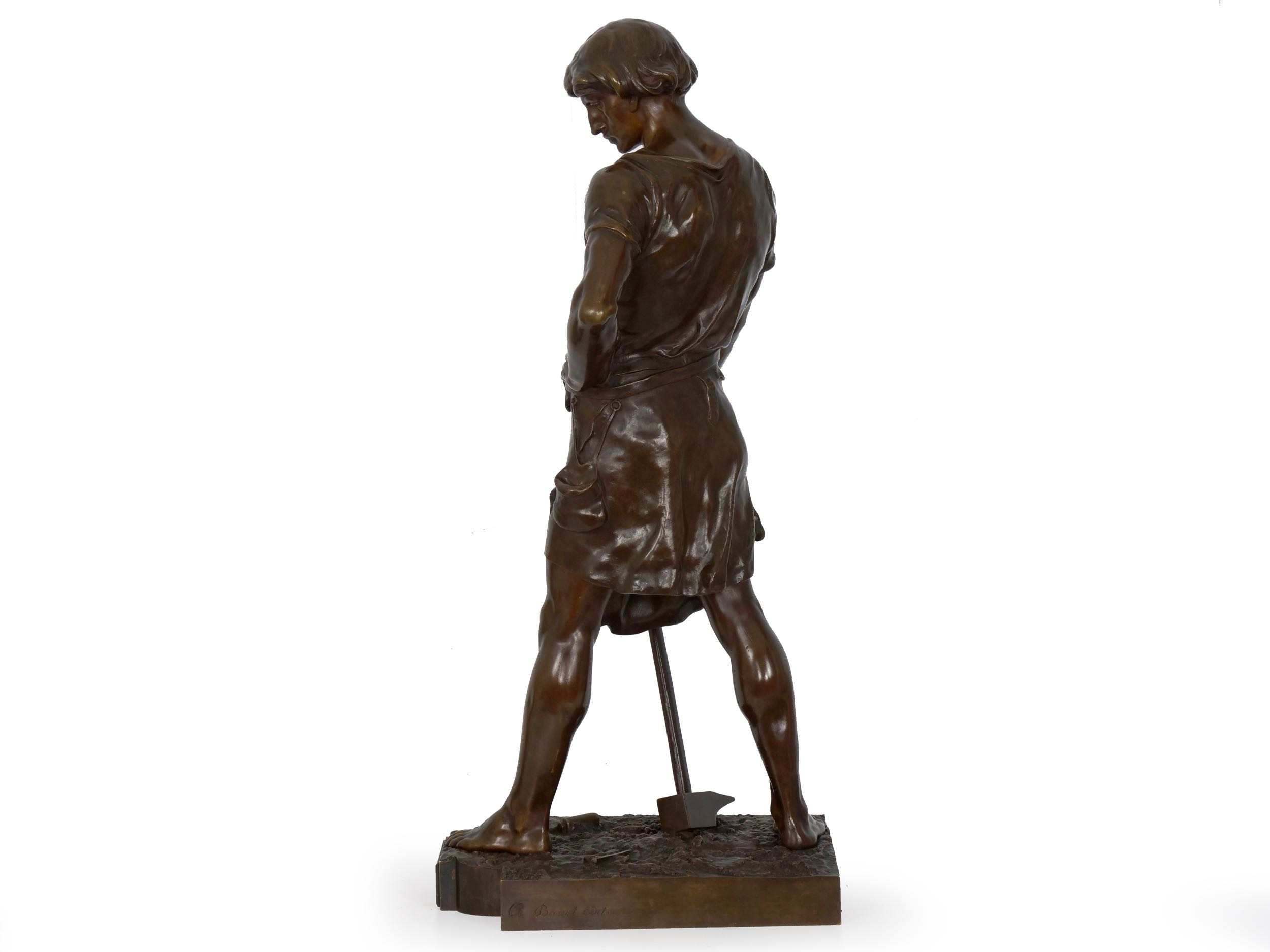 "Pax et Labor" antique French bronze sculpture by Émile Louis Picault