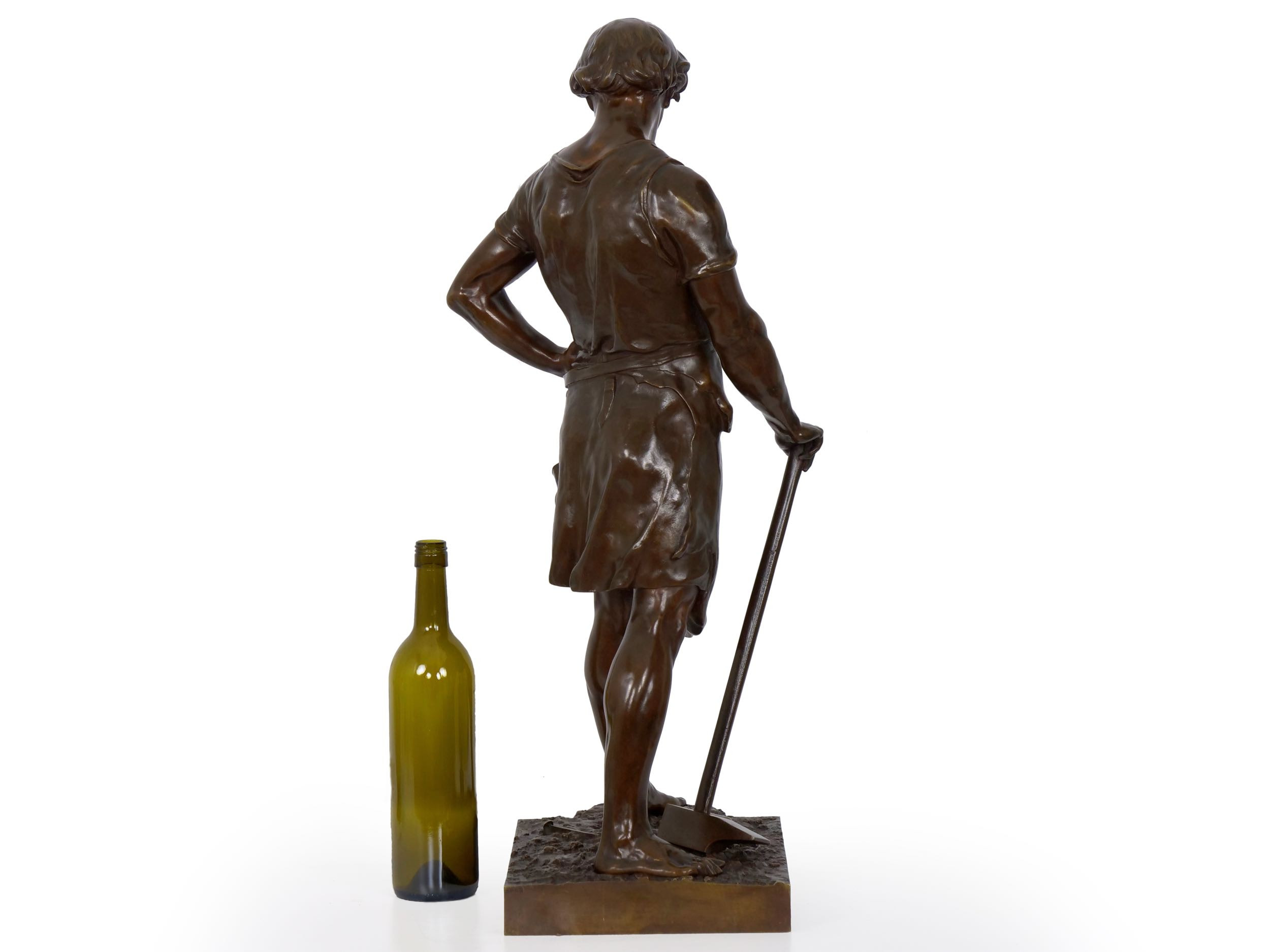 "Pax et Labor" antique French bronze sculpture by Émile Louis Picault
