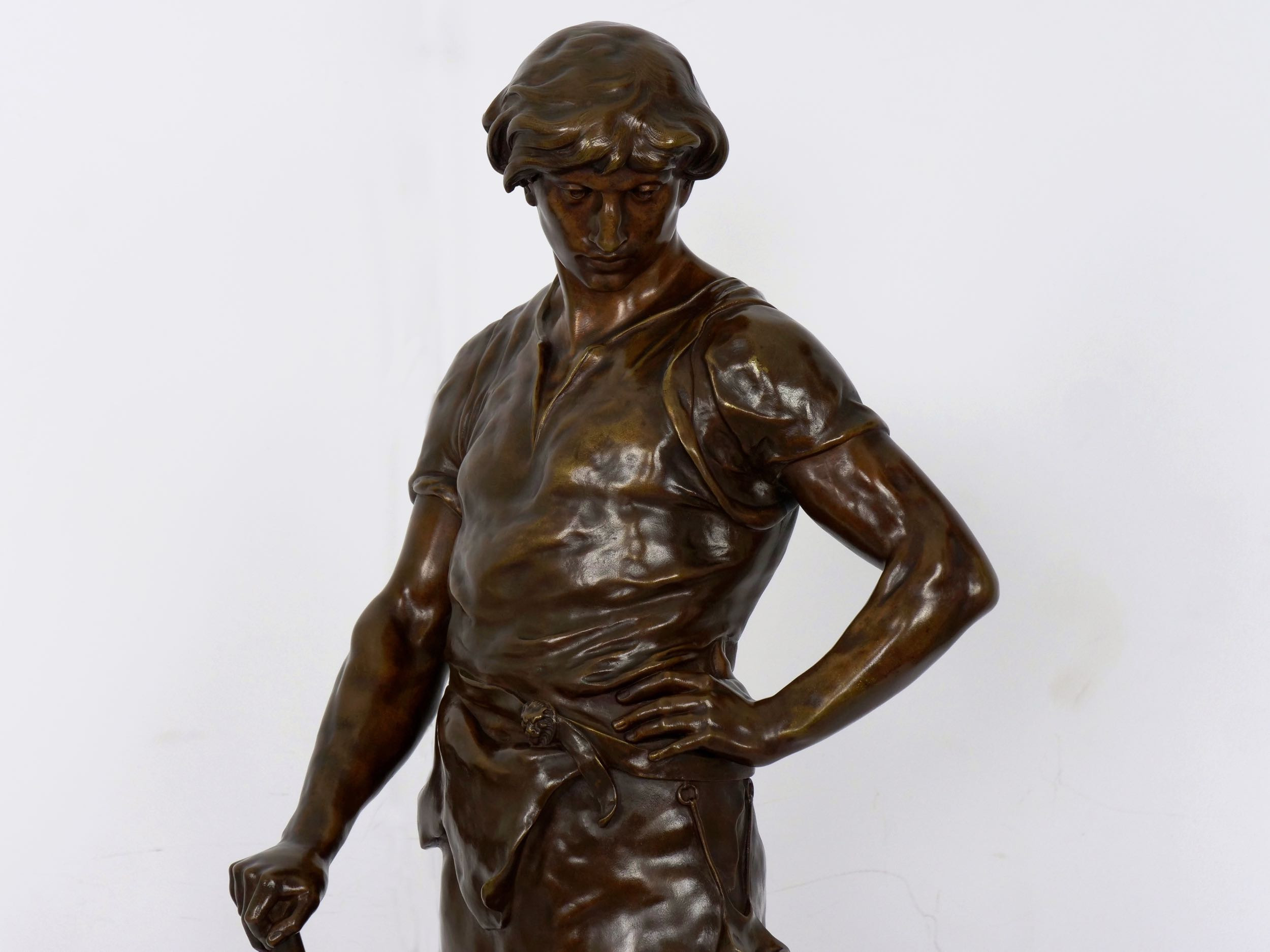 "Pax et Labor" antique French bronze sculpture by Émile Louis Picault