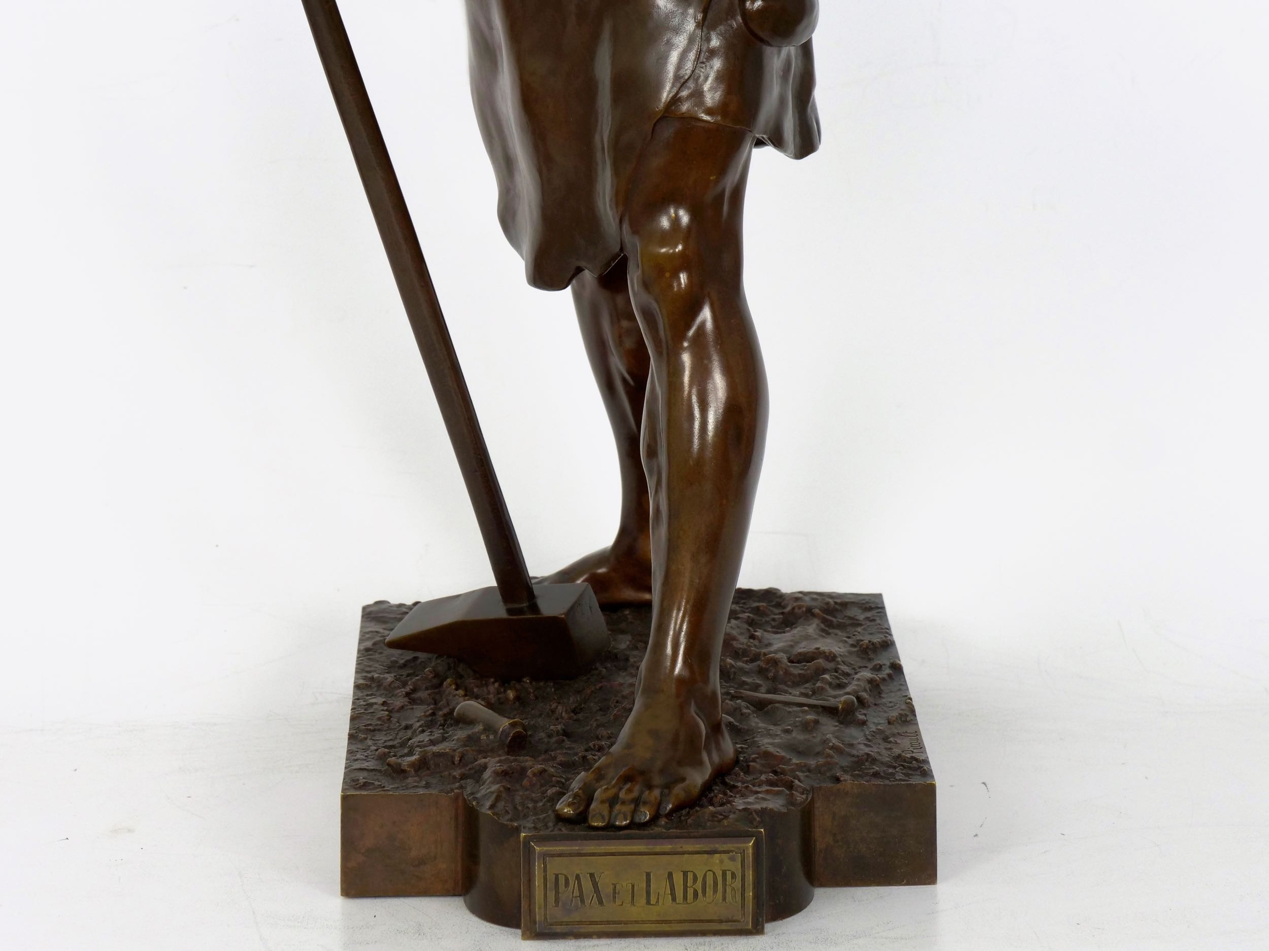 "Pax et Labor" antique French bronze sculpture by Émile Louis Picault