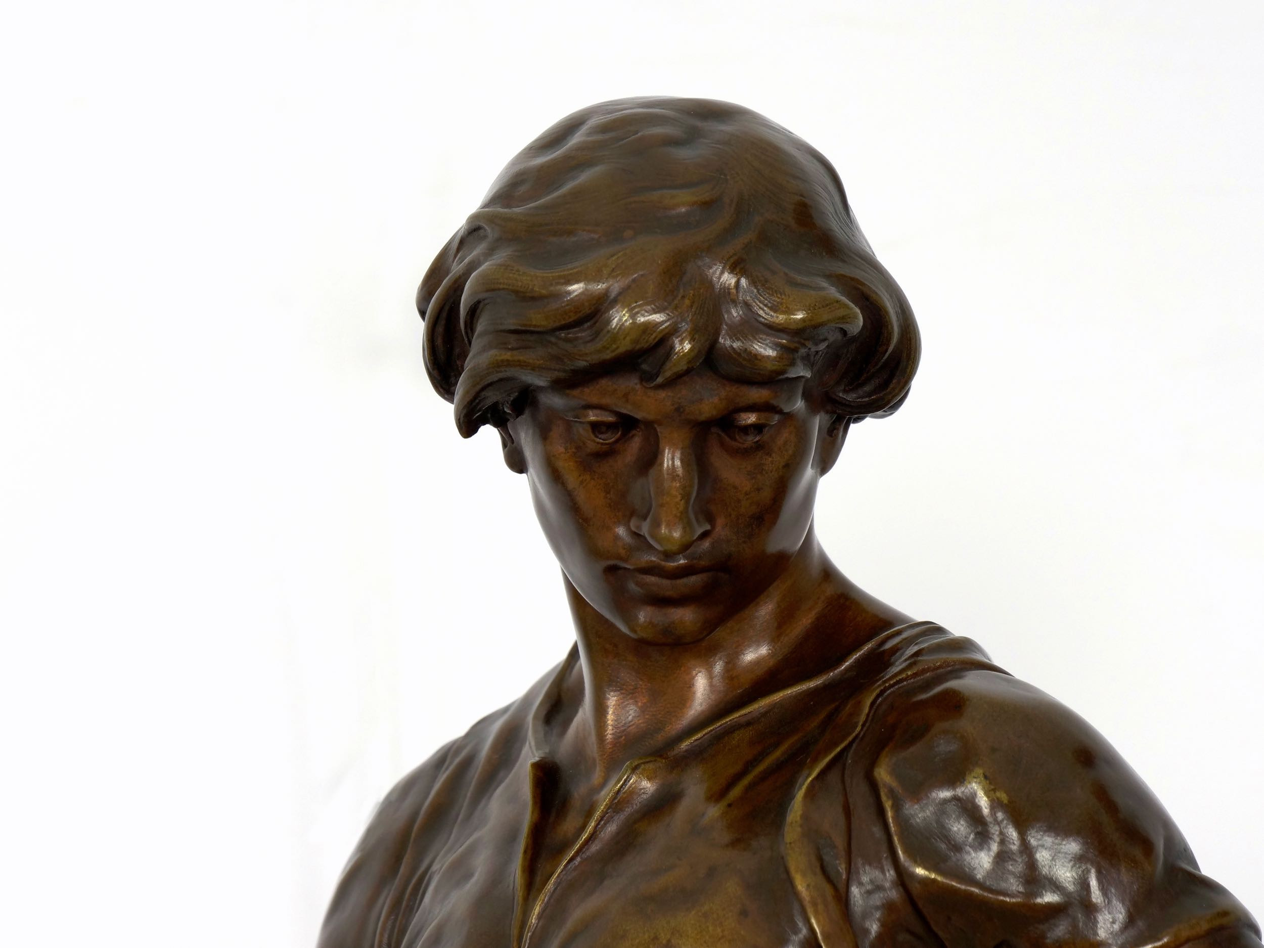 "Pax et Labor" antique French bronze sculpture by Émile Louis Picault