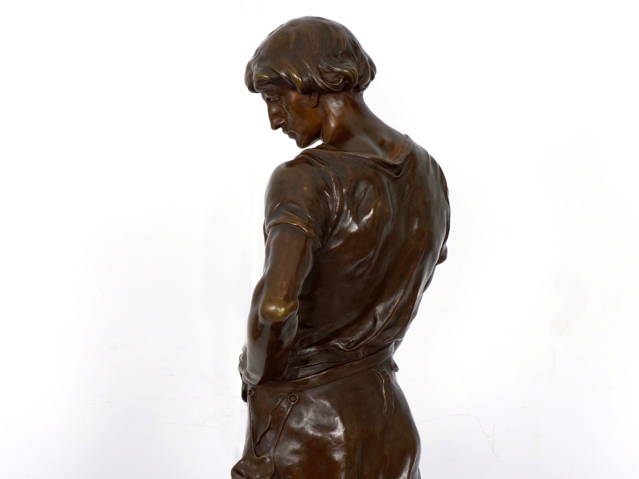 "Pax et Labor" antique French bronze sculpture by Émile Louis Picault
