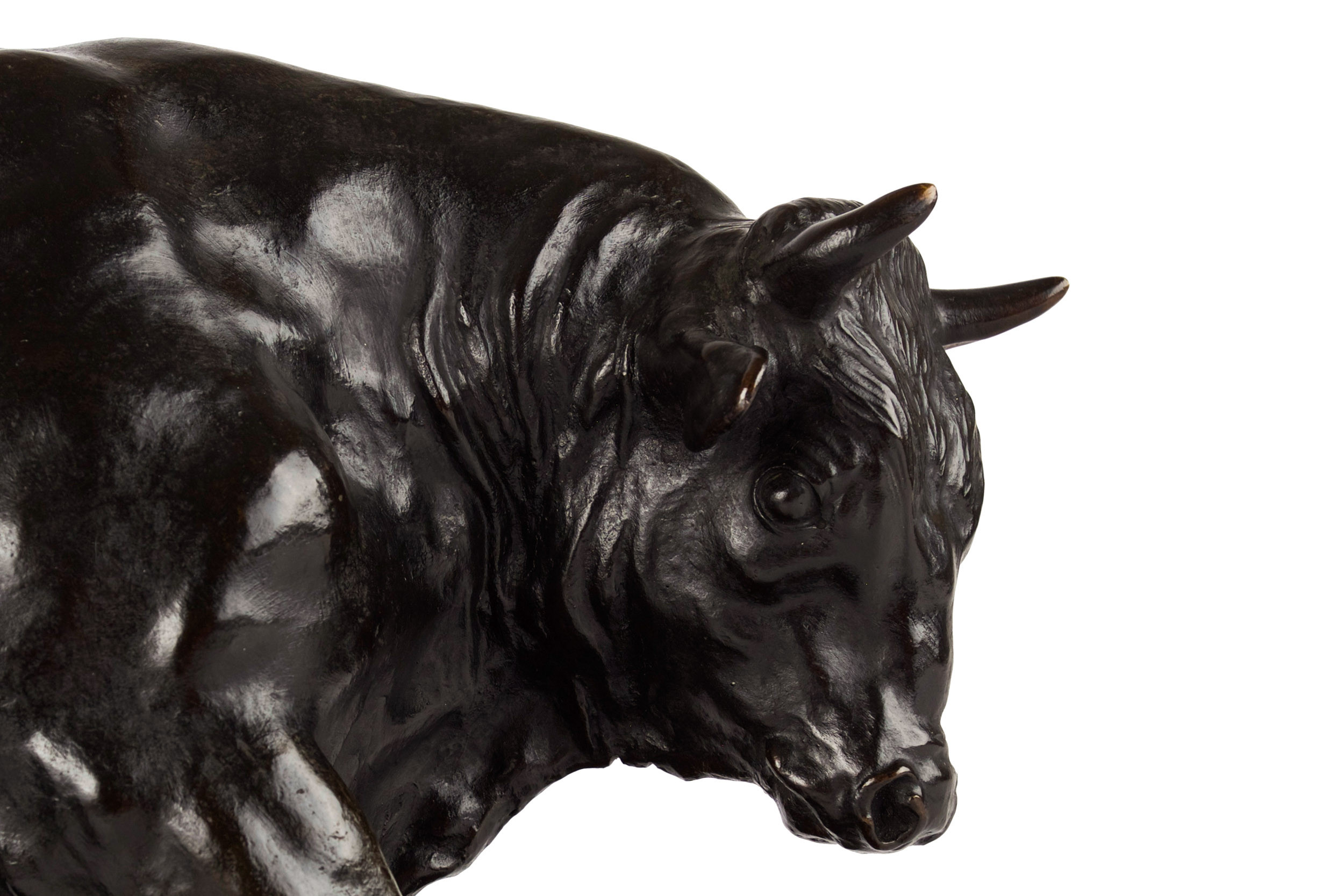 Bronze Sculpture "Sulking Bull" (1937) by Harry Wickey (American, 1892 ...