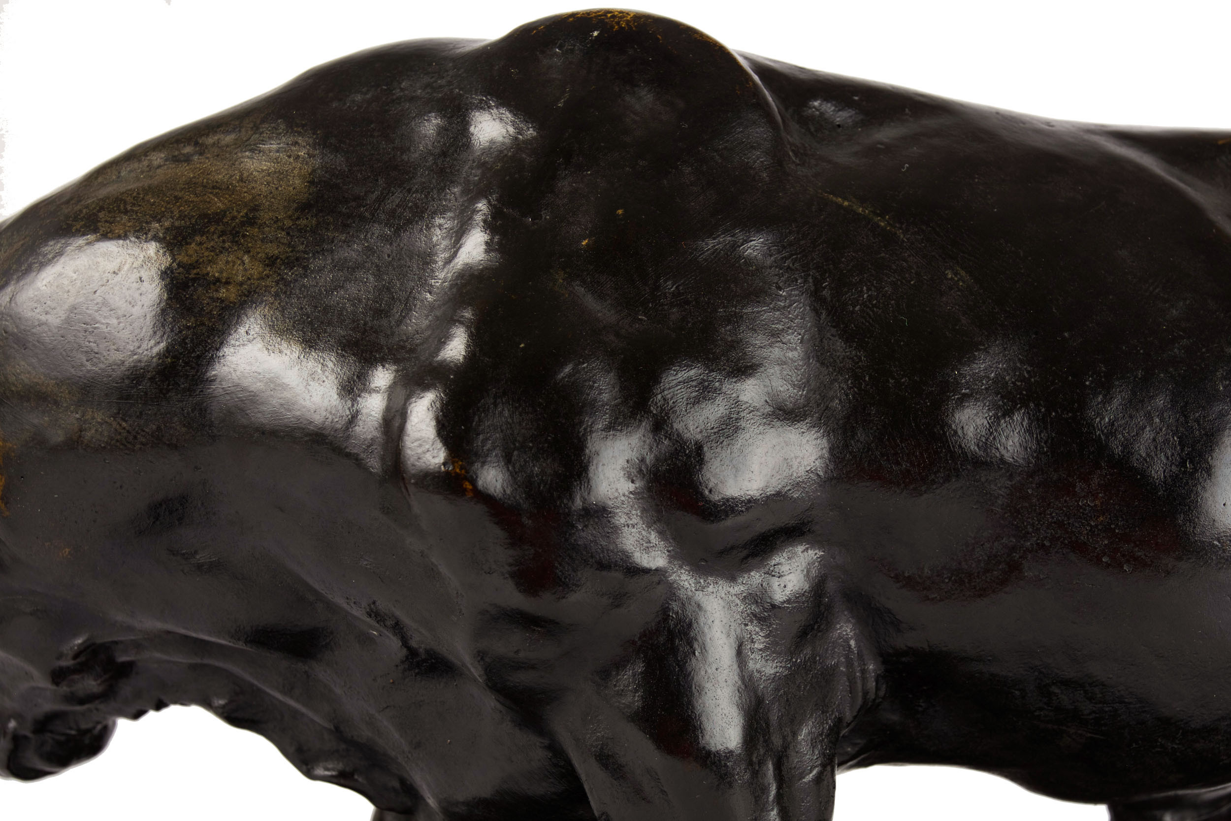 Bronze Sculpture "Sulking Bull" (1937) by Harry Wickey (American, 1892 ...