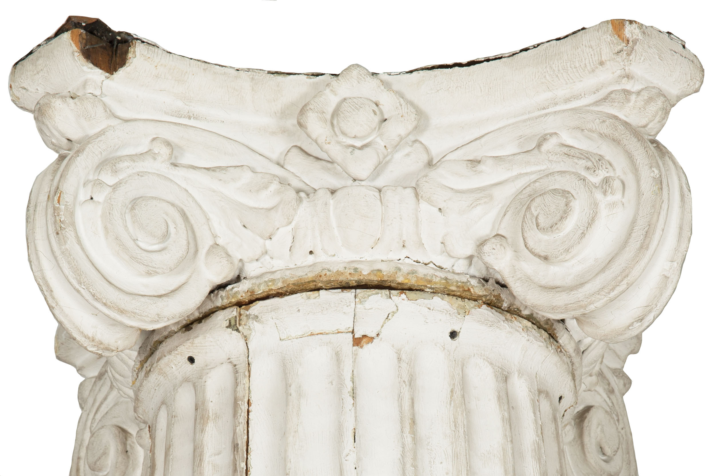 Pair of 19th Century Painted Columns with Greek Ionic Capitals