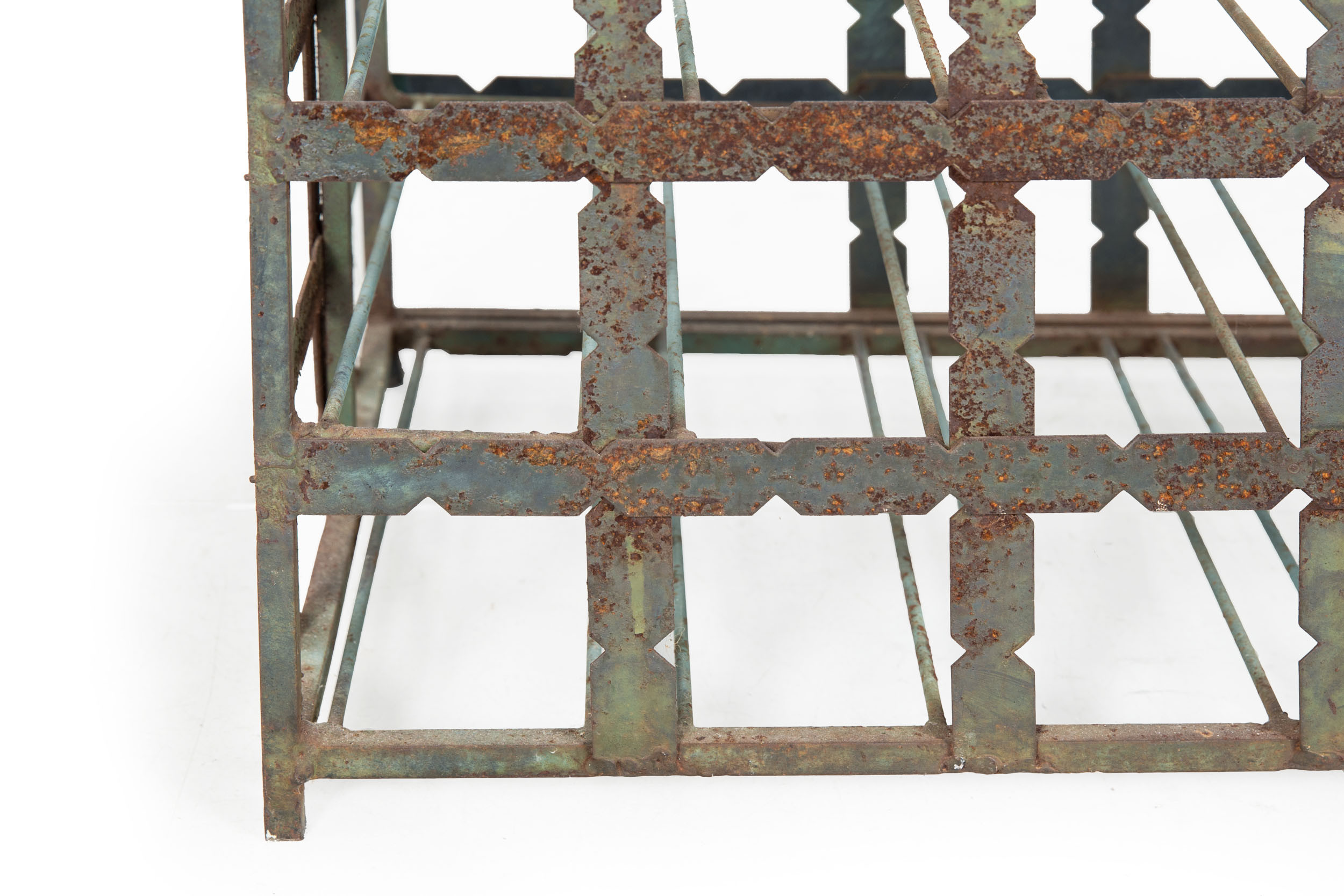 Wrought-Iron Dome Chest Wine Rack for 28 Bottles