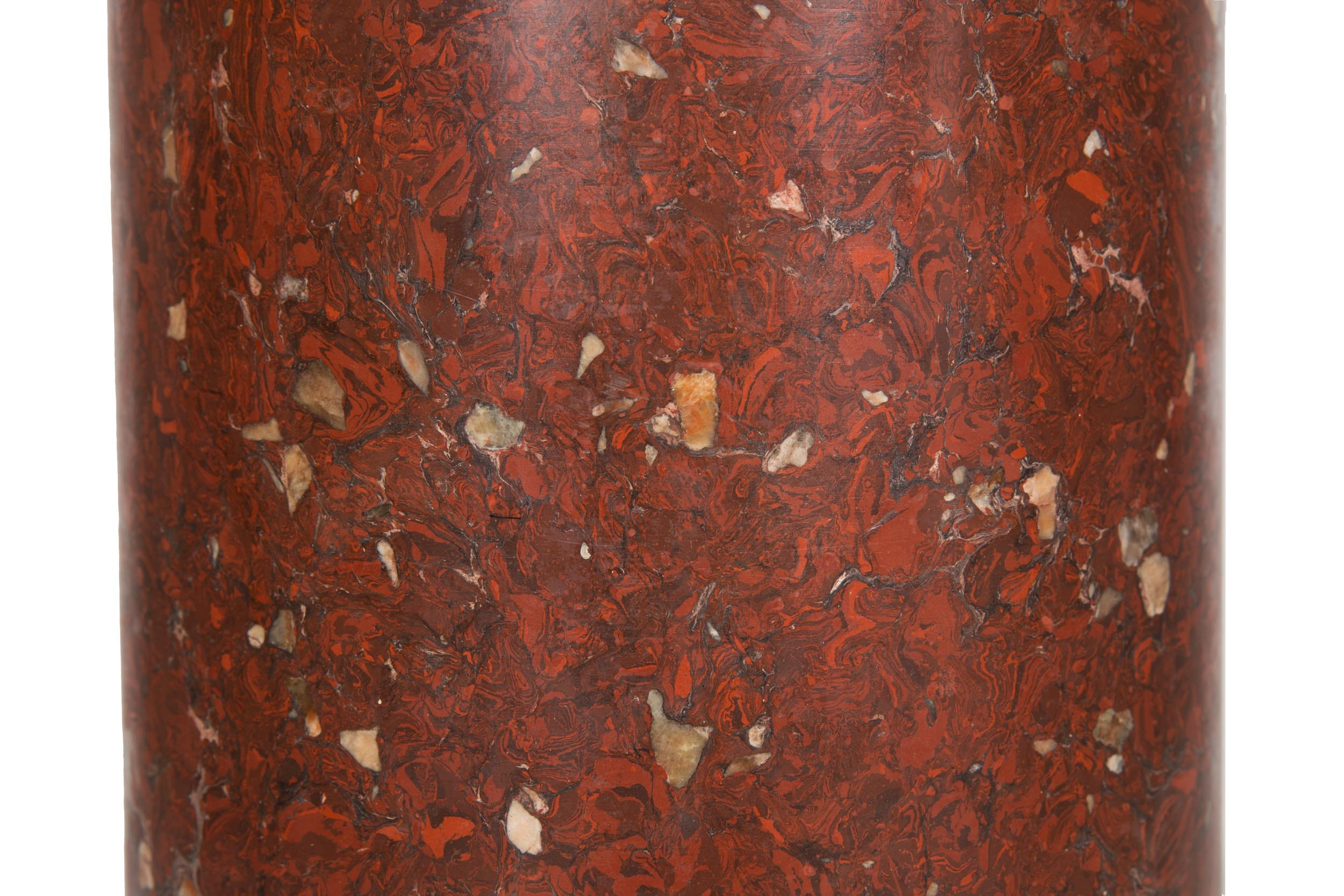 19th Century Turned Porphyry Marble Pedestal w/ Rotating Capital