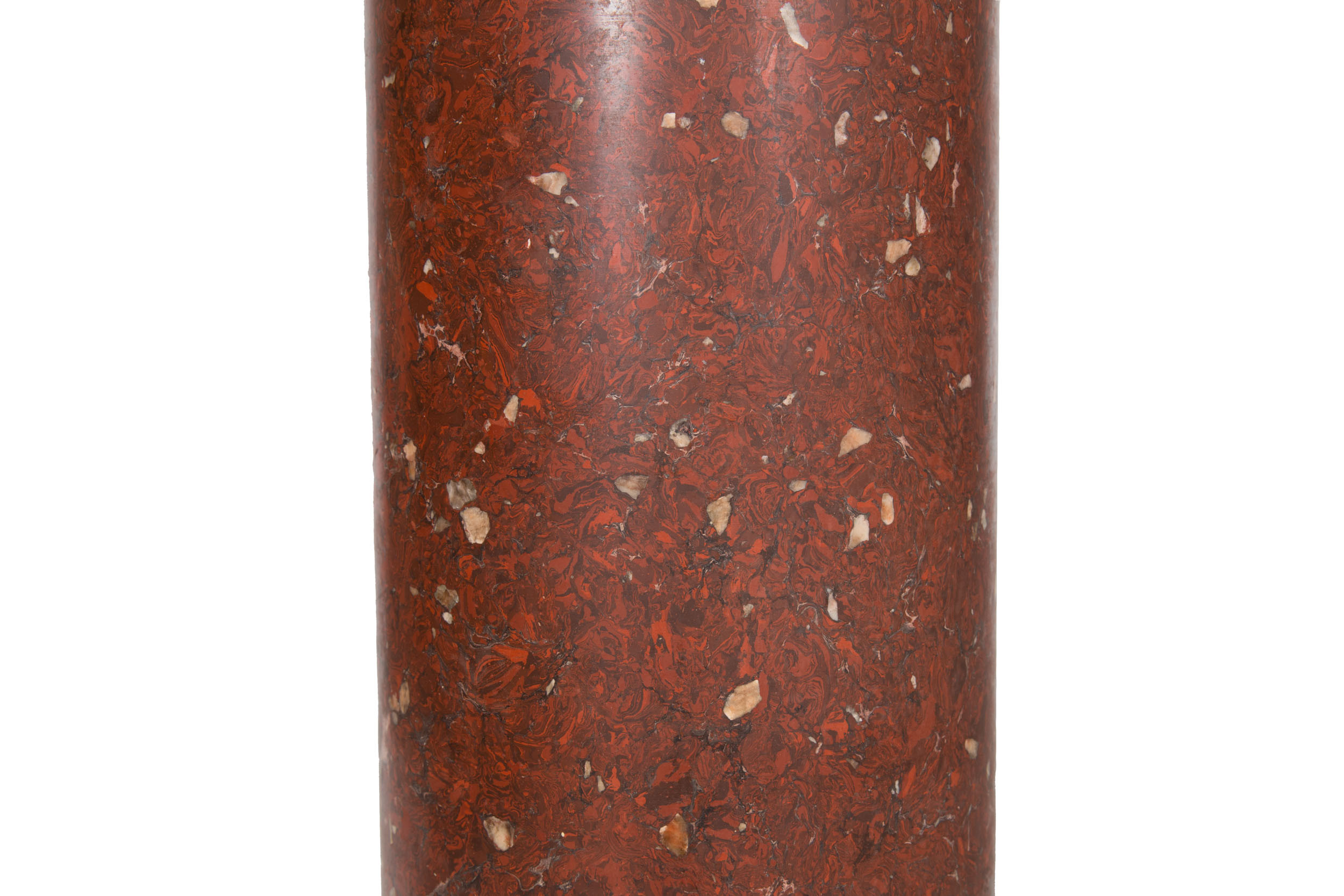 19th Century Turned Porphyry Marble Pedestal w/ Rotating Capital