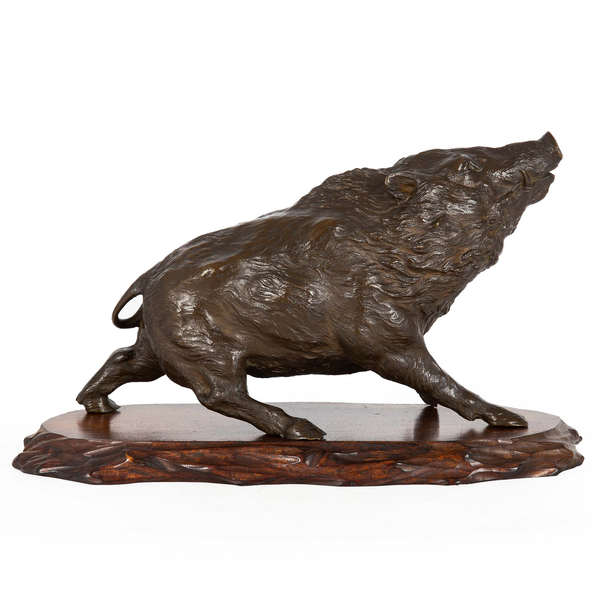 "Wild Boar" by Akasofu Gyokko | Japanese, Meiji period