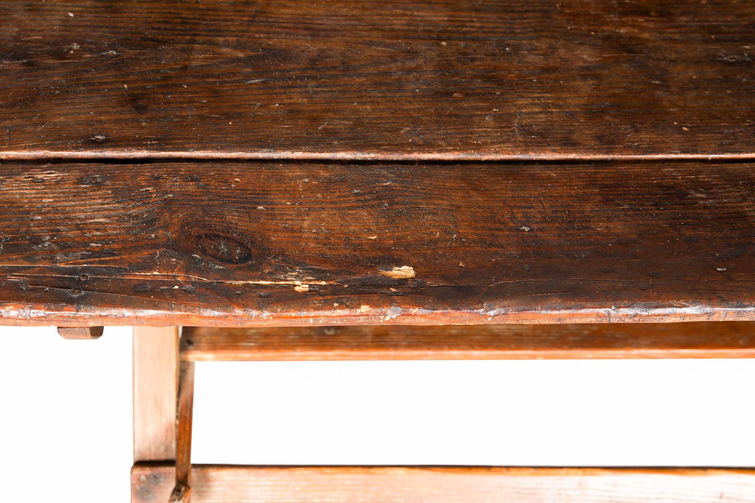 Fabulously Patinated American Pine Harvest Table