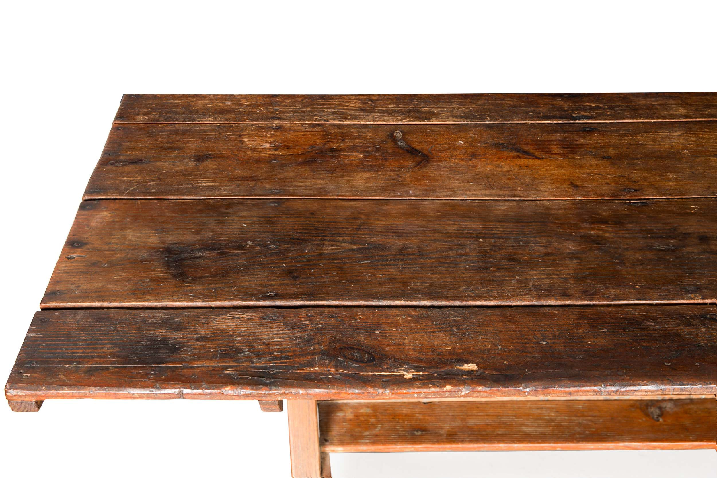 Fabulously Patinated American Pine Harvest Table