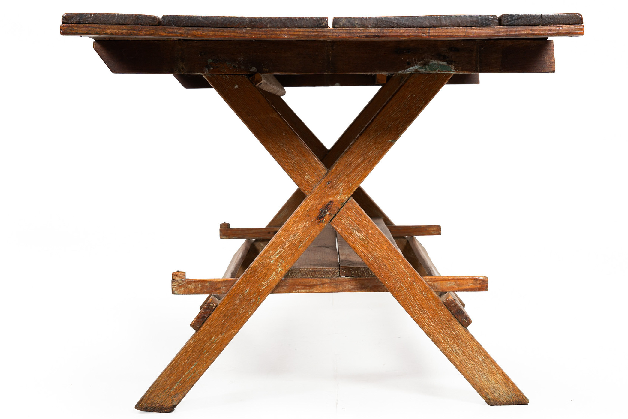 Fabulously Patinated American Pine Harvest Table