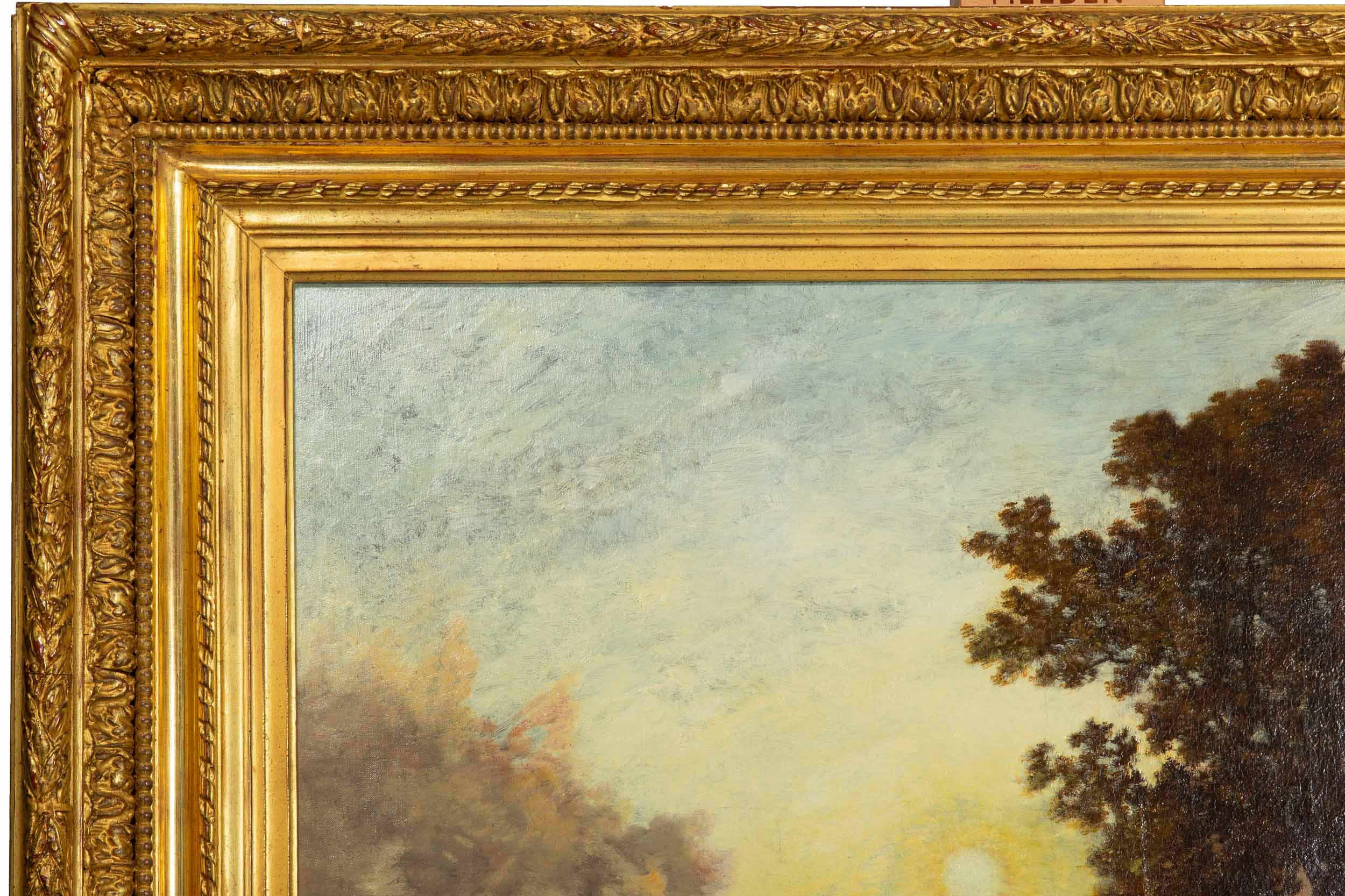 "Gathering Wood at Sunset" | Léon Richet