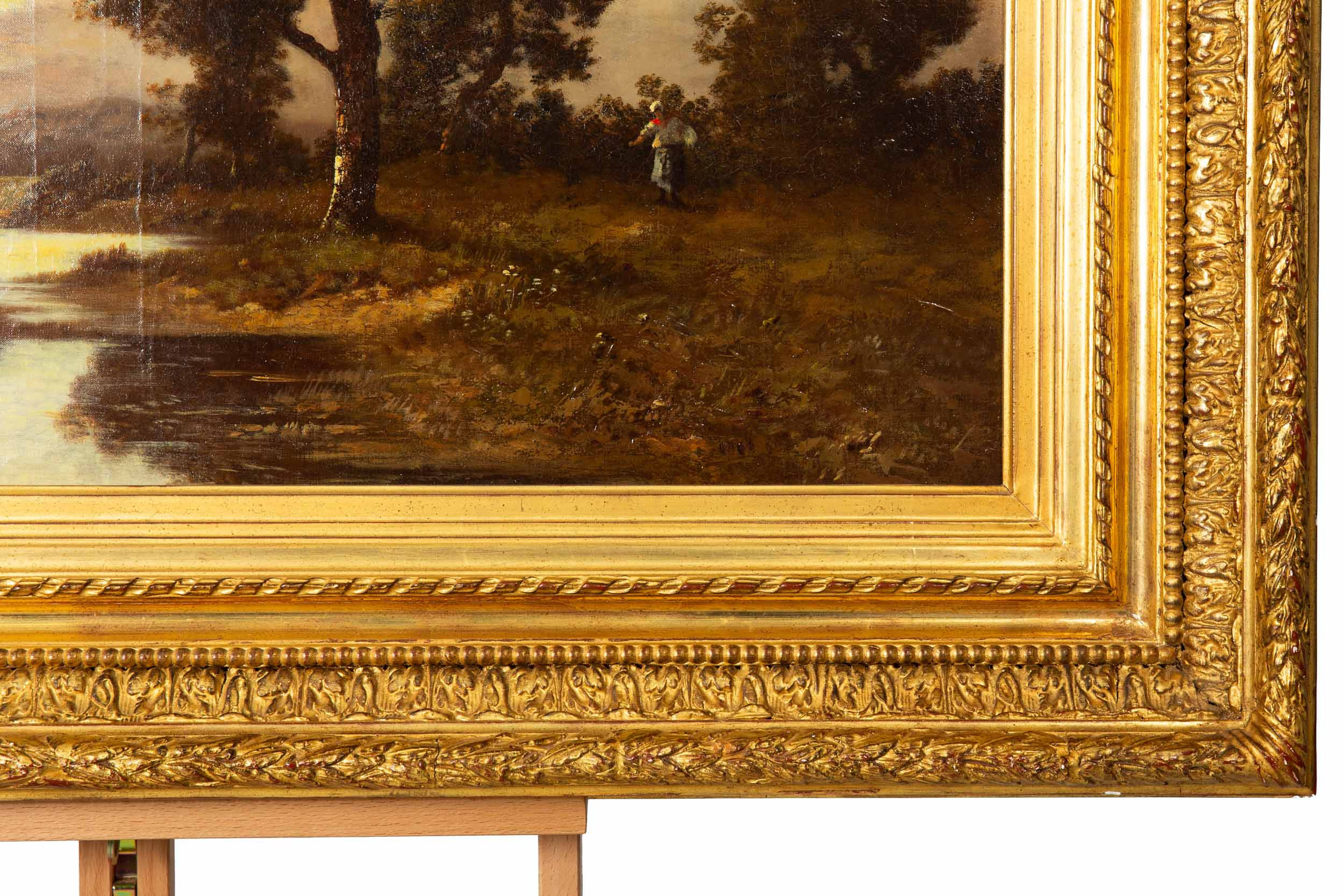 "Gathering Wood at Sunset" | Léon Richet