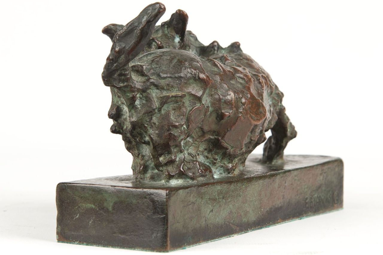 Edith B. Parsons (American, 1878-1956) "Chasing His Tail" Antique ...