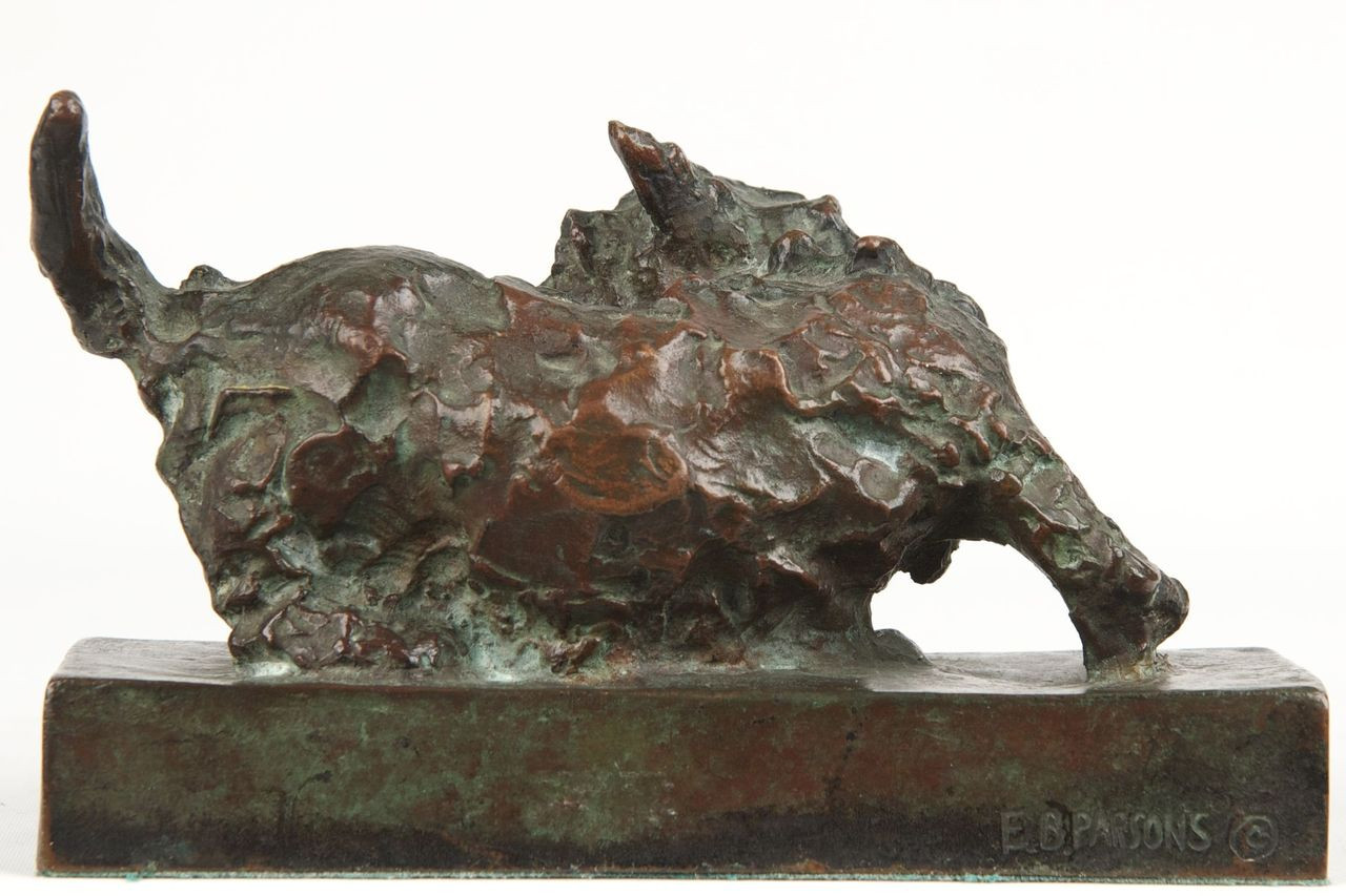 Edith B. Parsons (American, 1878-1956) "Chasing His Tail" Antique ...