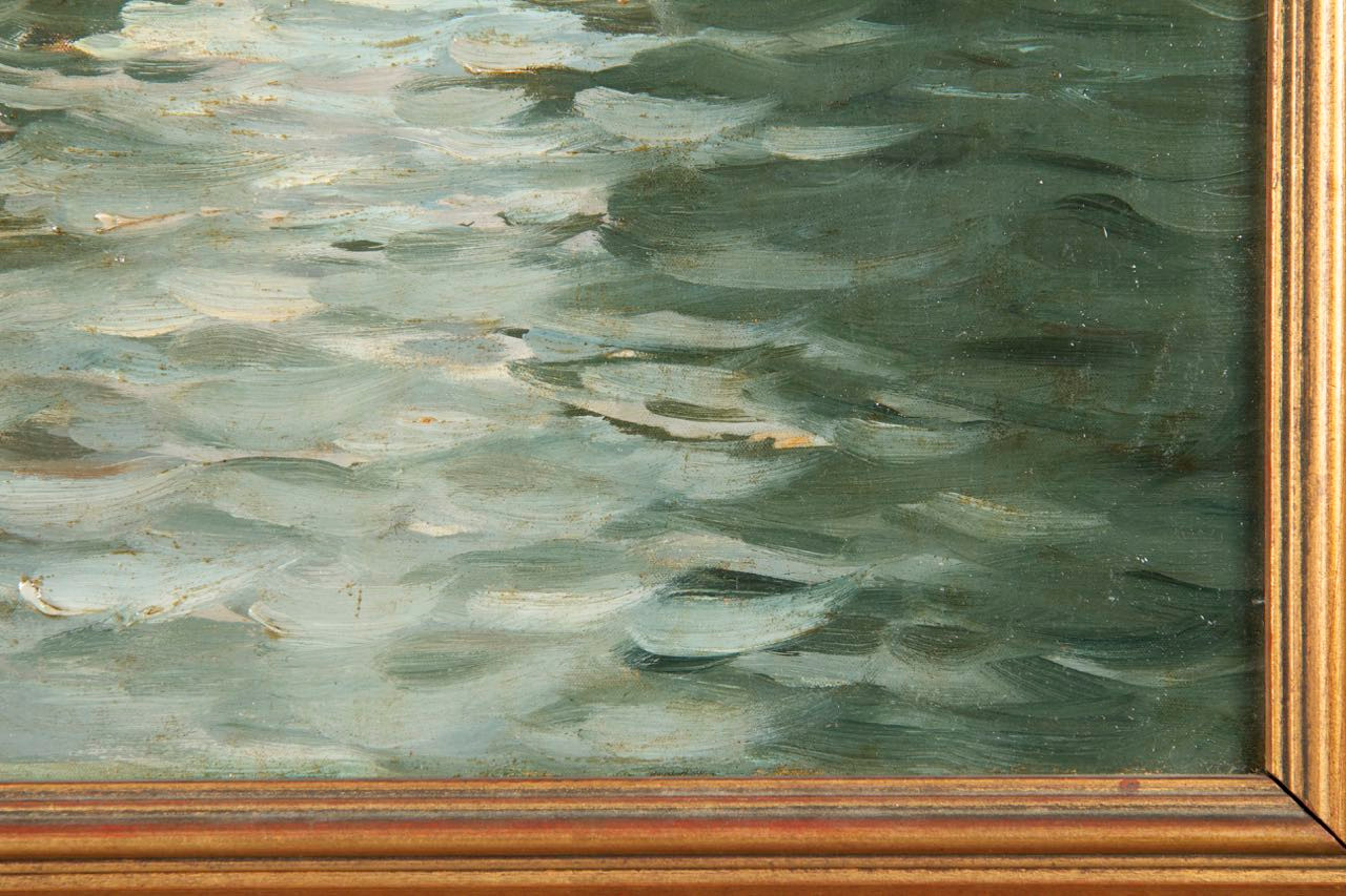 Fausto Giusto Antique Painting of a Venetian Canal c. 1897