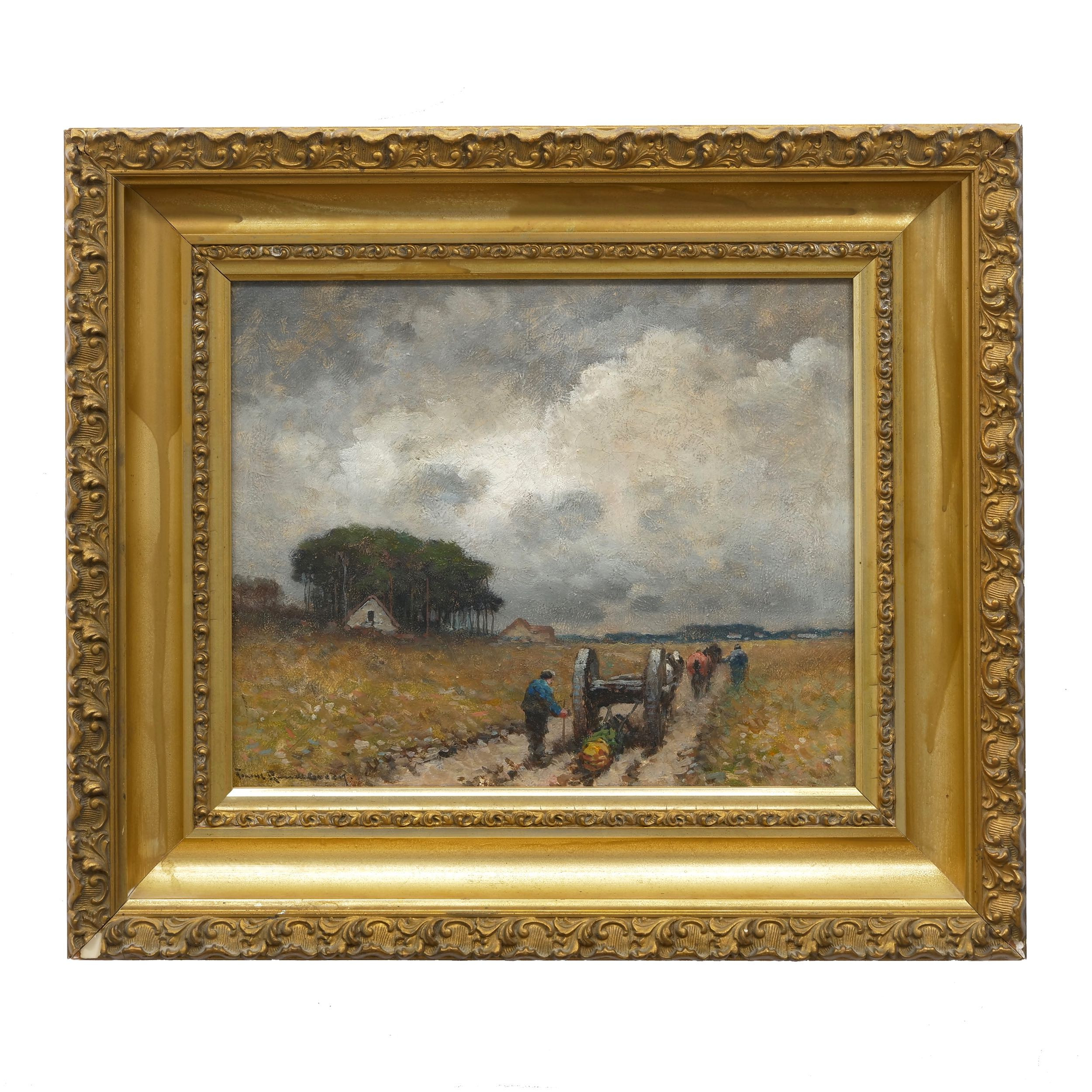 "Men Hauling Logs", oil on canvas | Frank Russell Green N.A.