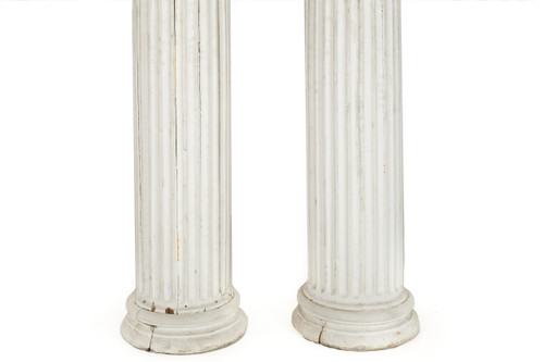 Pair of 19th Century Painted Columns with Greek Ionic Capitals