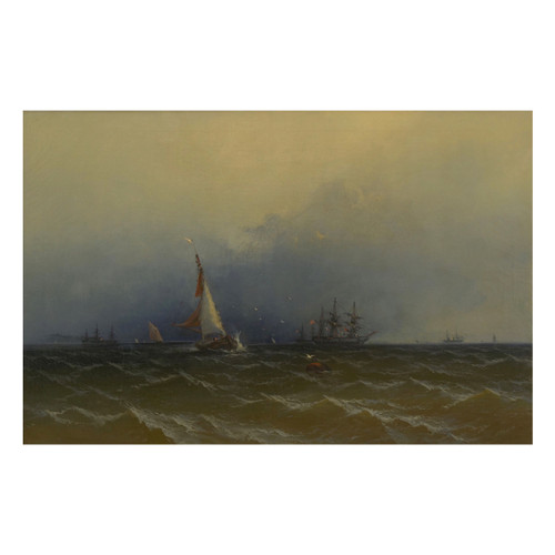 "Channel Scenery - Showery Weather" (1864), seascape painting | James ...