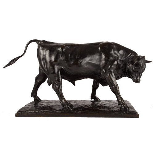 Bronze Sculpture "Sulking Bull" (1937) by Harry Wickey (American, 1892 ...
