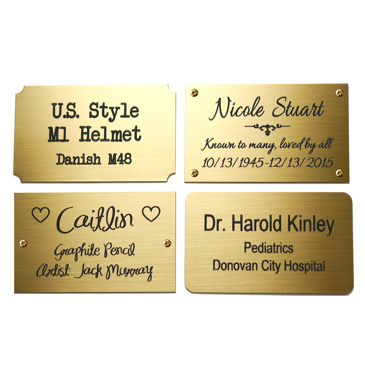2-1/2" W x 1-1/2" H Custom Engraved Brass Plate